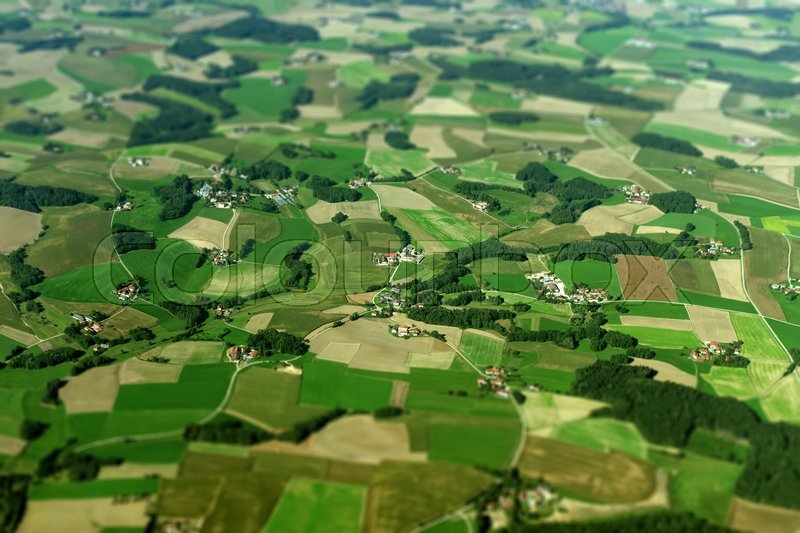 Aerial view of farmlands in Germany. | Stock image | Colourbox