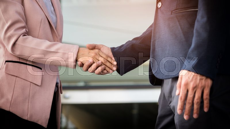 Closeup friendly meeting handshake ... | Stock image | Colourbox