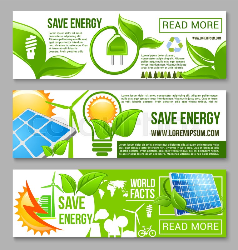 Eco green energy saving banner. Energy ... | Stock vector | Colourbox