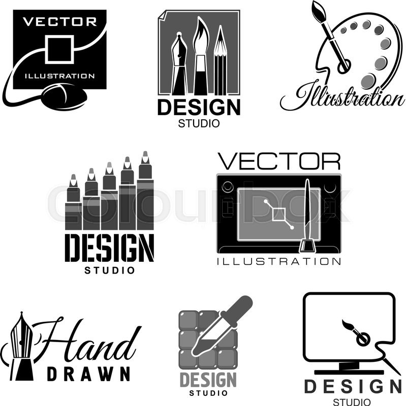Design studio template icons for ... | Stock vector | Colourbox