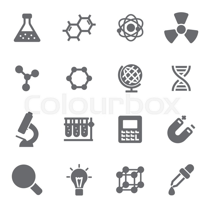 Vector black science icons set on ... | Stock vector | Colourbox