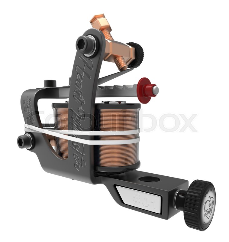 Black metallic tattoo machine with ... | Stock image | Colourbox