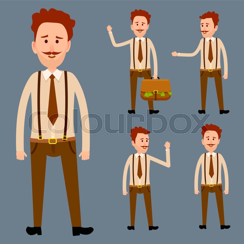 Redhead male cartoon character with ... | Stock vector | Colourbox