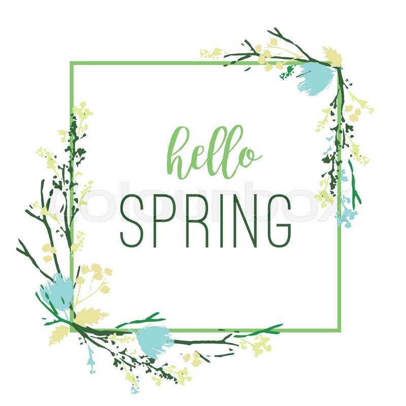 Spring frame of branches and leaves. ... | Stock vector | Colourbox