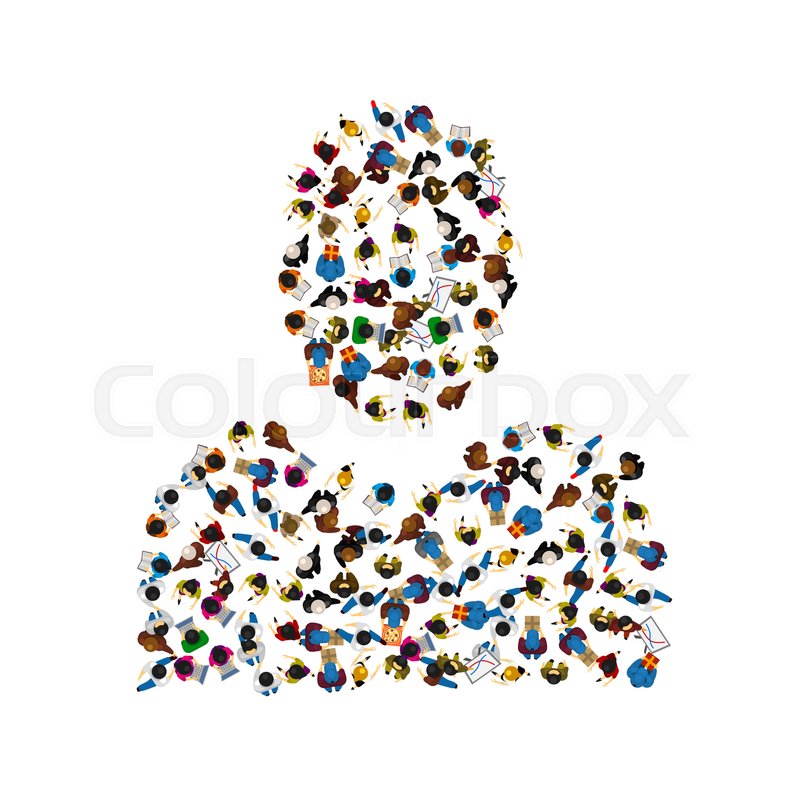A group of people in a shape of person ... | Stock vector | Colourbox
