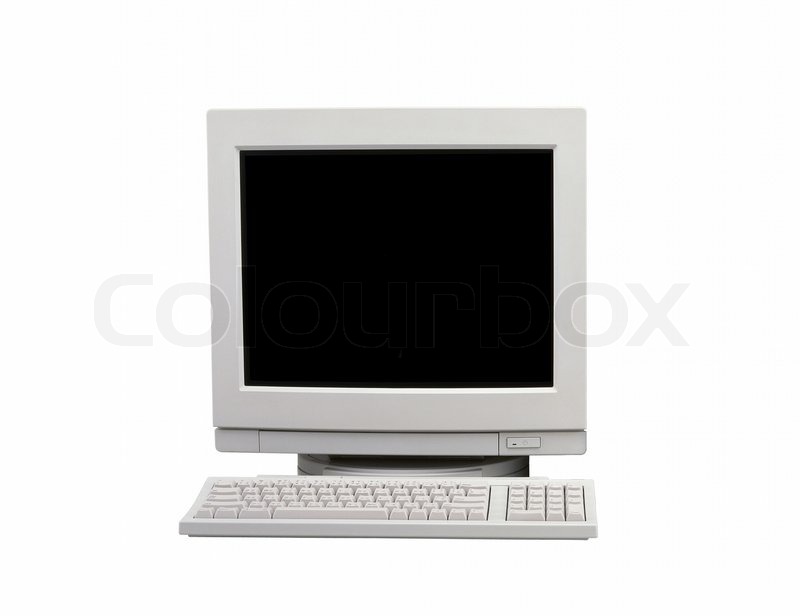 Desktop Computer close up shot on white ... | Stock image | Colourbox