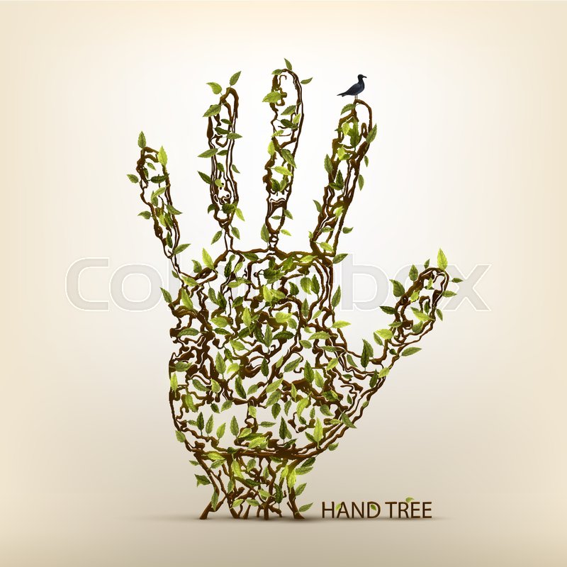 Hand tree art creative nature. Vector ... | Stock vector | Colourbox