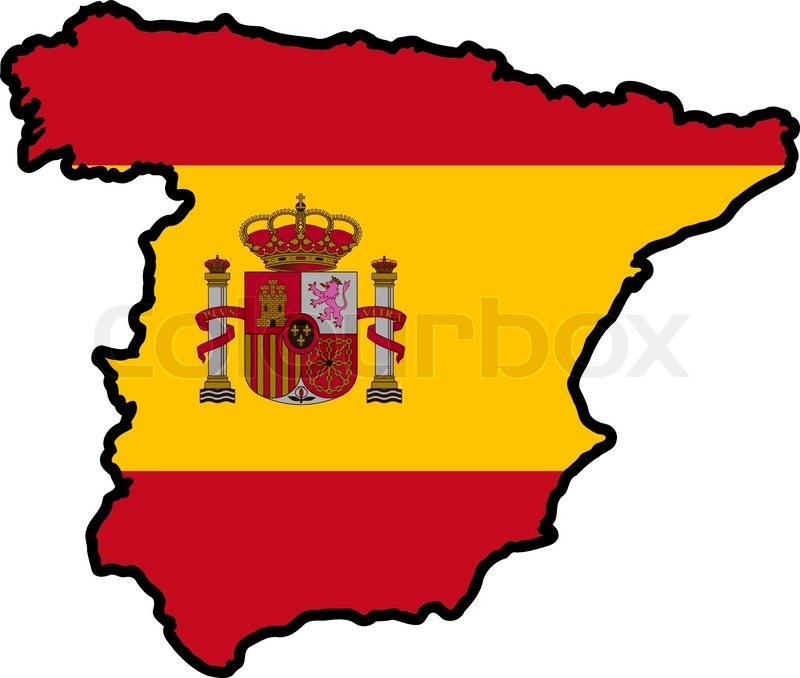 Map in colors of Spain | Stock vector | Colourbox