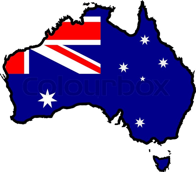 Map in colors of Australia | Stock vector | Colourbox