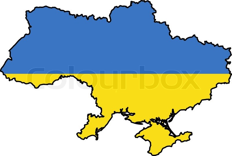 Map in colors of Ukraine | Stock vector | Colourbox