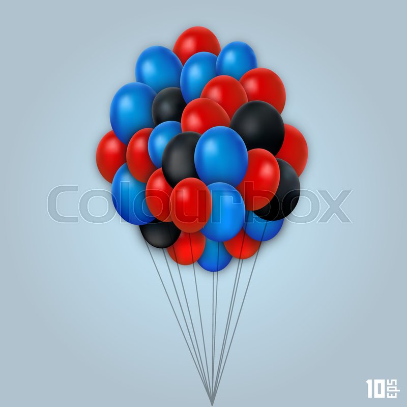 Balloon set art object blue ... | Stock vector | Colourbox