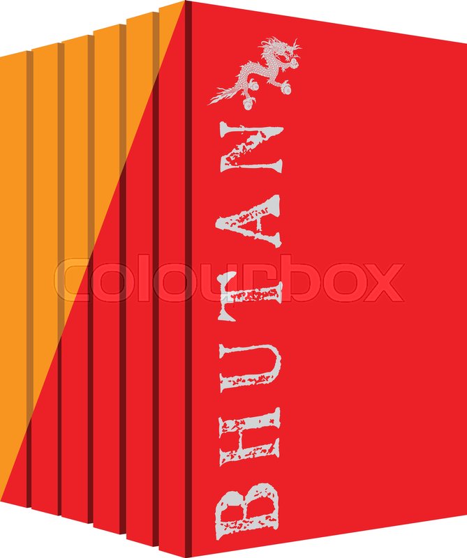 Books about the country of Bhutan. ... | Stock vector | Colourbox