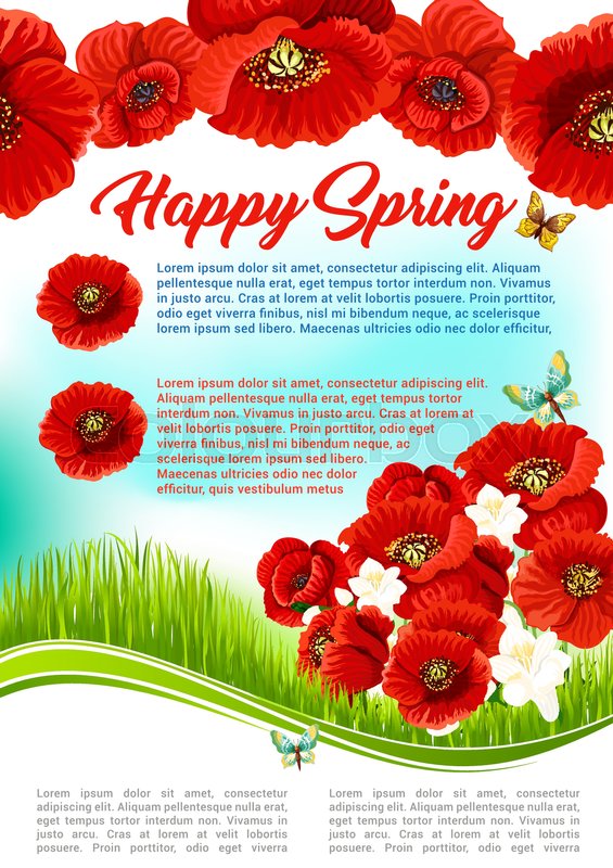 Happy Spring vector poster template ... | Stock vector | Colourbox