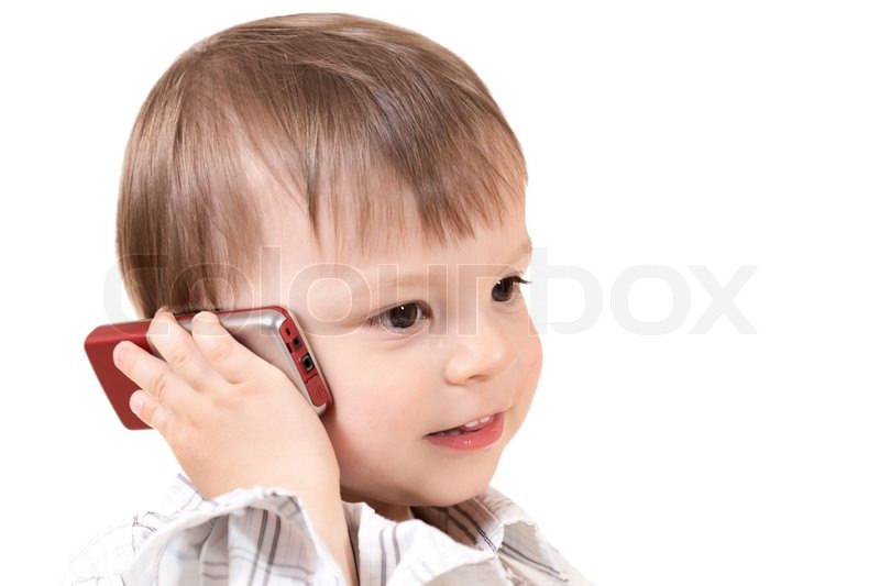 Baby mit Handy | Stock Bild | Colourbox