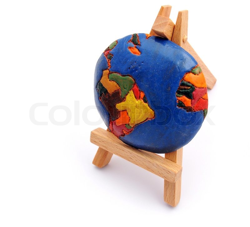 Handmade model of Earth on easel | Stock image | Colourbox
