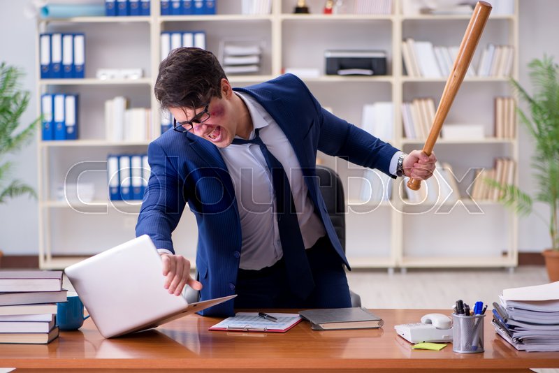 Angry aggressive businessman in the ... | Stock image | Colourbox