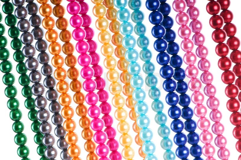 Abstract with colourful pearl necklaces | Stock image | Colourbox