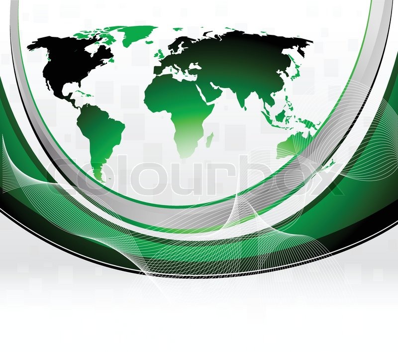 Vector green background with map | Stock vector | Colourbox