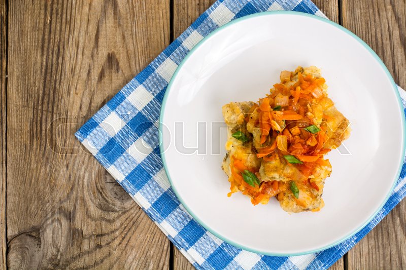 Greek fish dishes and recipe. Studio ... | Stock image | Colourbox