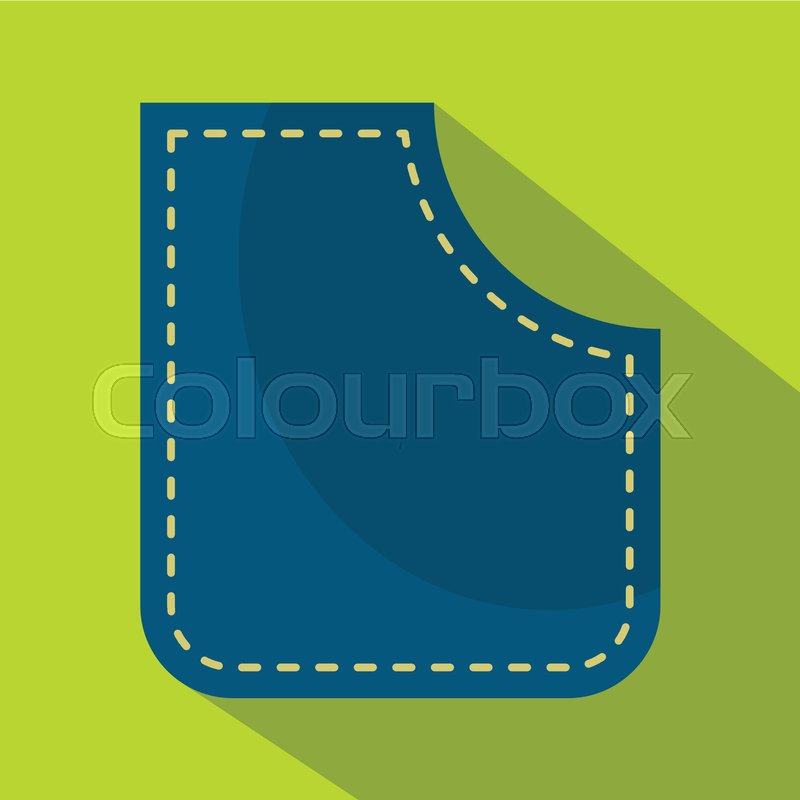 Blue pocket icon. Flat illustration of ... | Stock vector | Colourbox