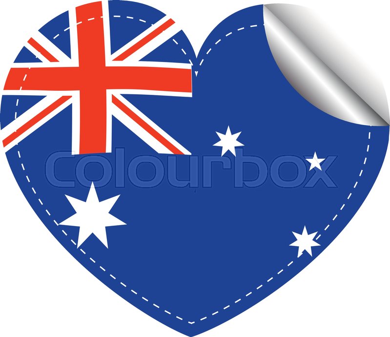 Australia flag in heart shape ... | Stock vector | Colourbox