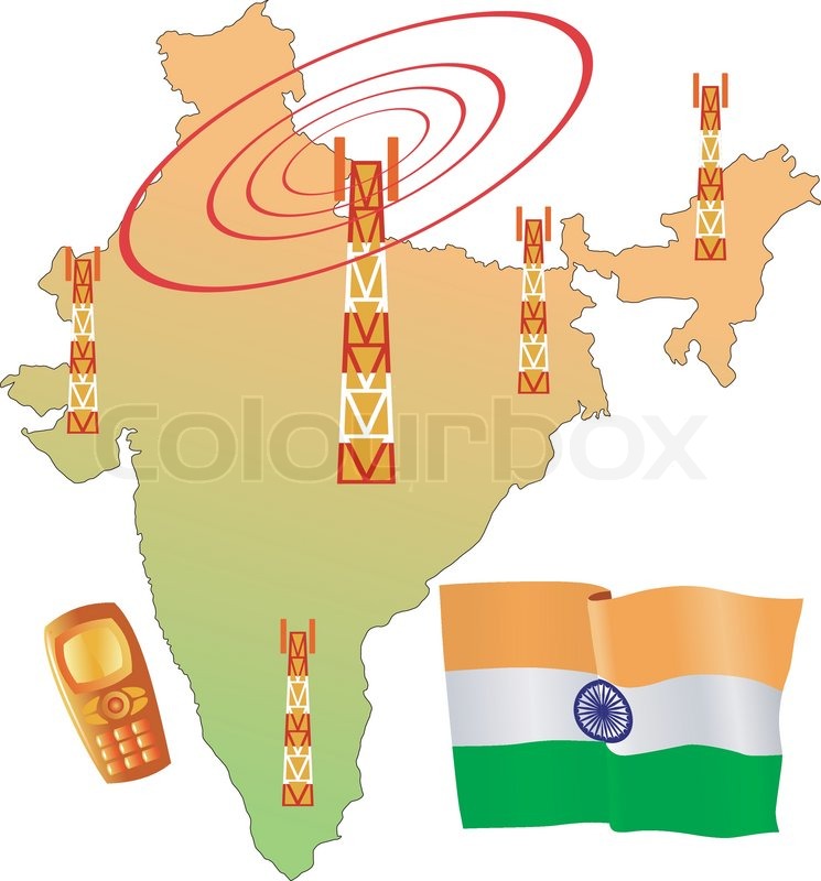 Mobile connection of India | Stock-Vektor | Colourbox