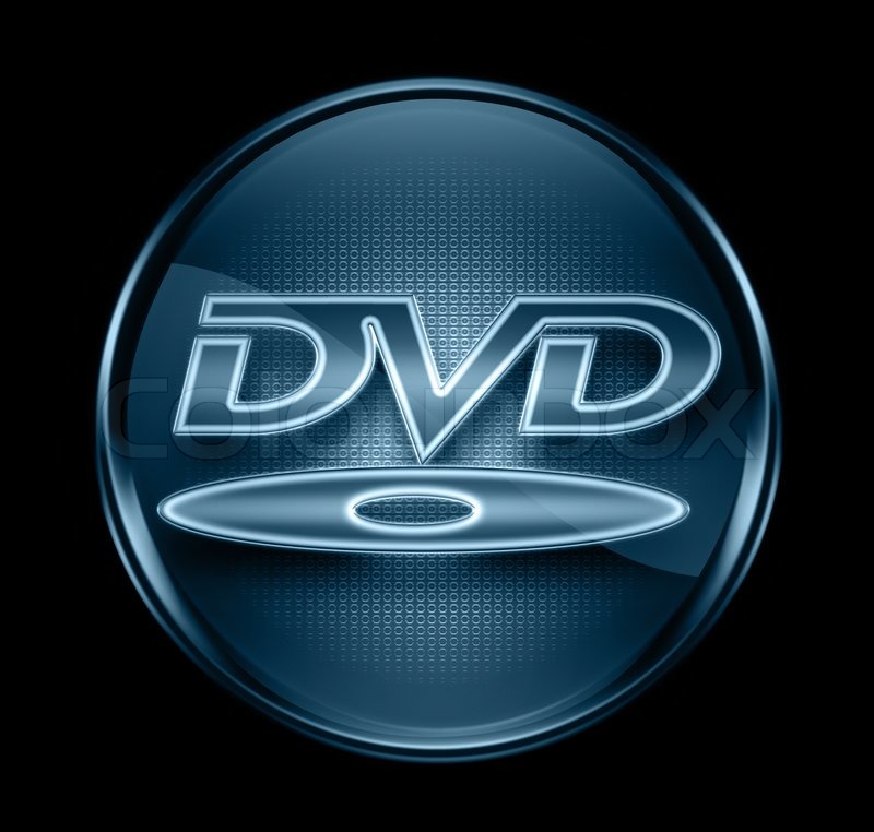 DVD icon dark blue, isolated on black background | Stock Photo | Colourbox