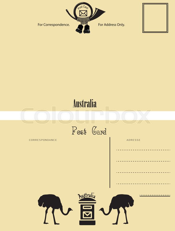 Postcard for Australia. The option of ... | Stock vector | Colourbox