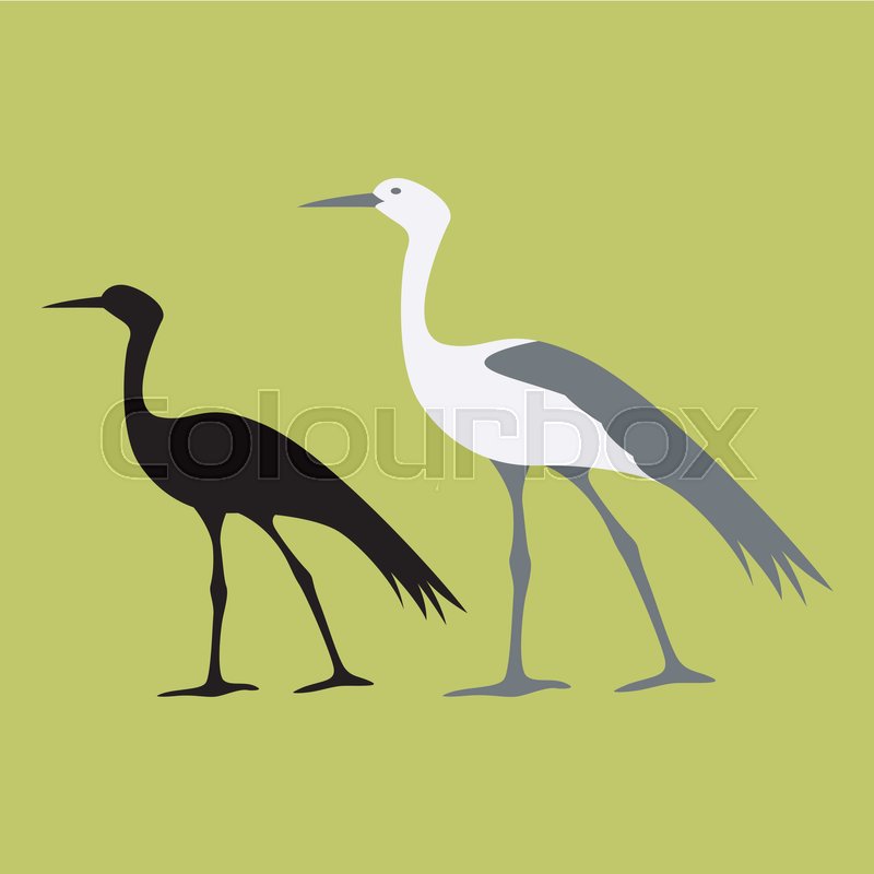 Blue Crane Flat style vector ... | Stock vector | Colourbox
