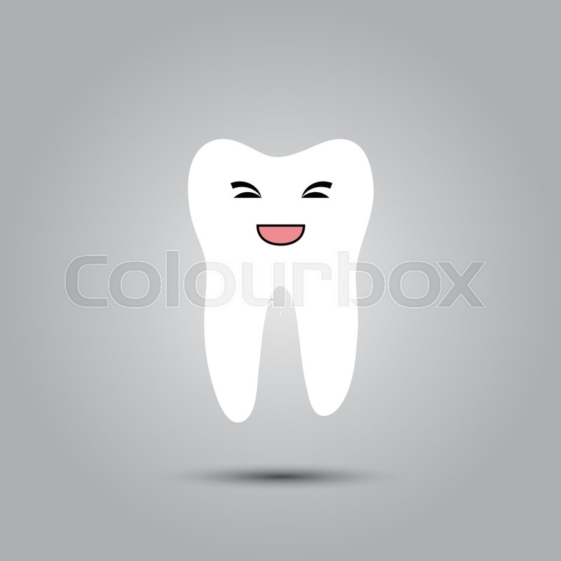 Smiley in the shape of a tooth on a ... | Stock vector | Colourbox