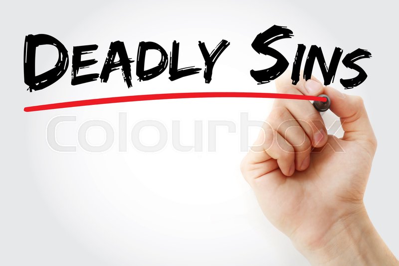 Hand writing Deadly sins with marker, ... | Stock image | Colourbox
