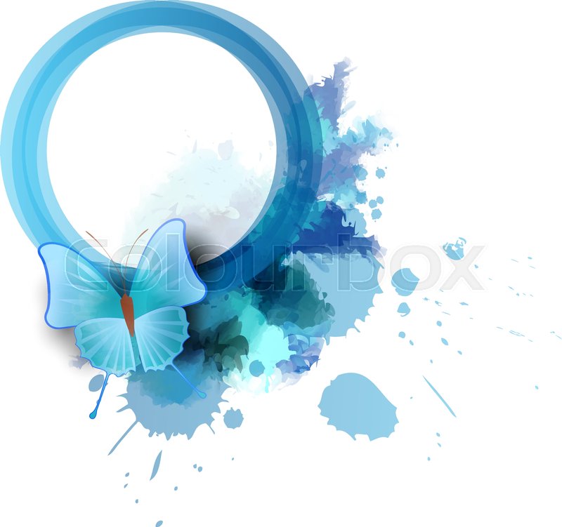 Abstract round watercolor frame in ... | Stock vector | Colourbox