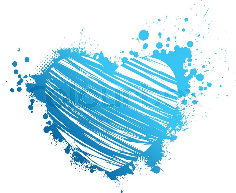 Beautiful grunge blue heart design ... | Stock vector | Colourbox