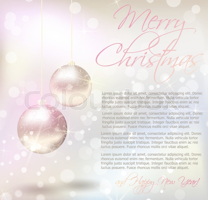 Christmas card with text sample on ... | Stock vector | Colourbox