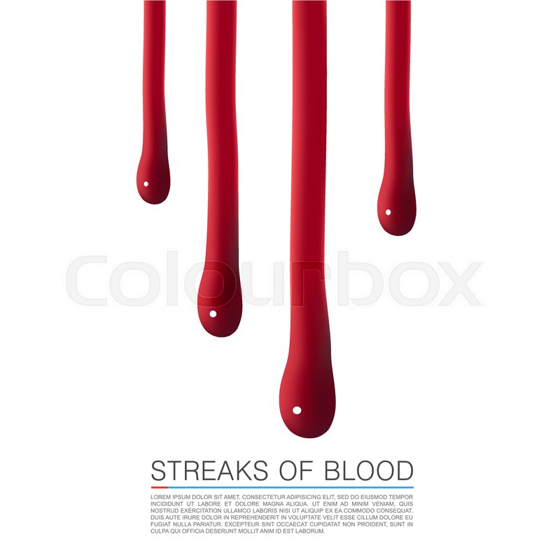 Drops of blood running down. Vector ... | Stock vector | Colourbox