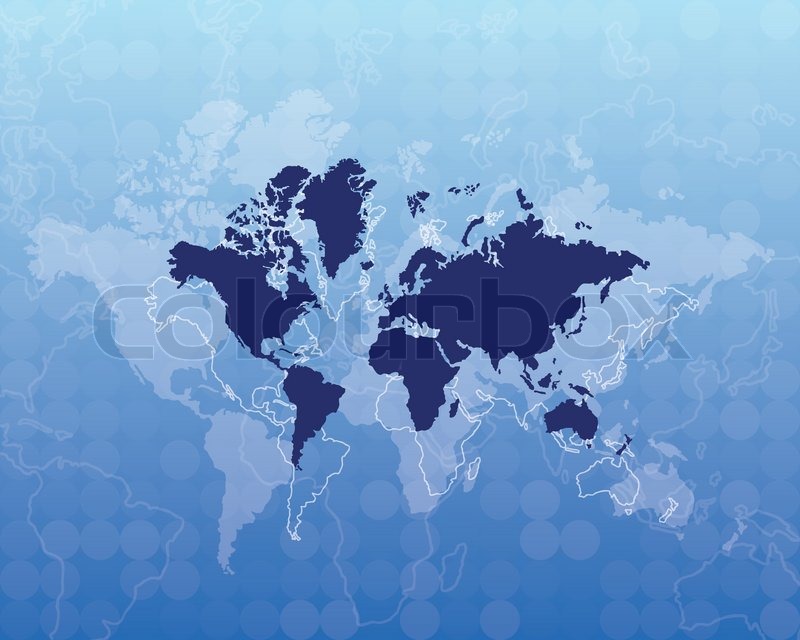 Map of world - blue color, eps10 | Stock Vector | Colourbox