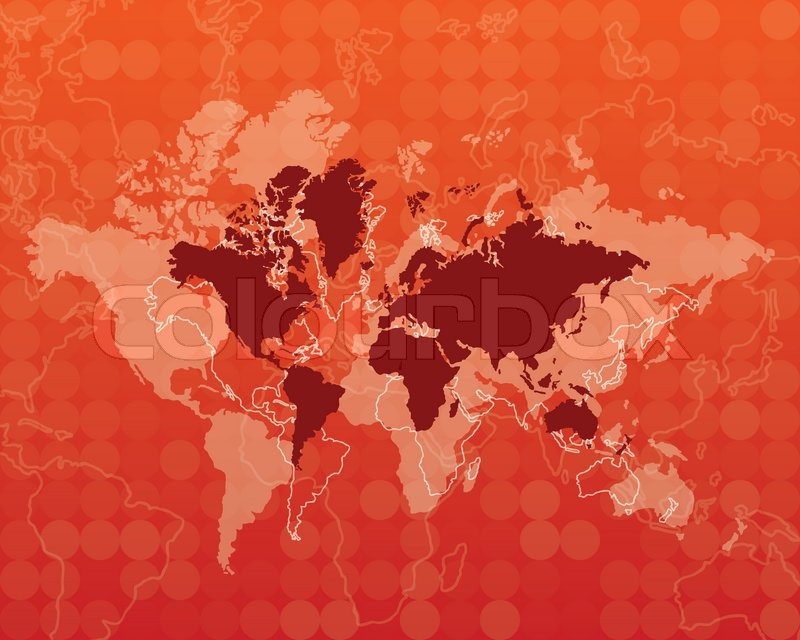 Map of world - red color, eps10 | Stock Vector | Colourbox