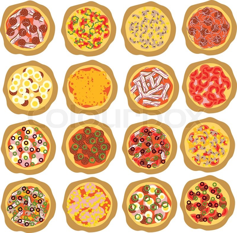 Pizza set | Stock vector | Colourbox