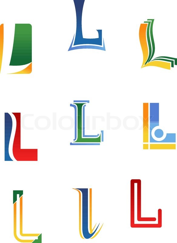 Set of alphabet symbols and elements ... | Stock vector | Colourbox