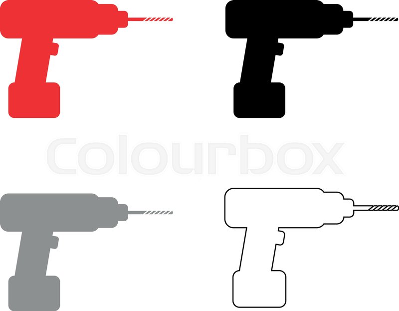 Boremaskine, boremaskiner, bor | Stock Vector | Colourbox