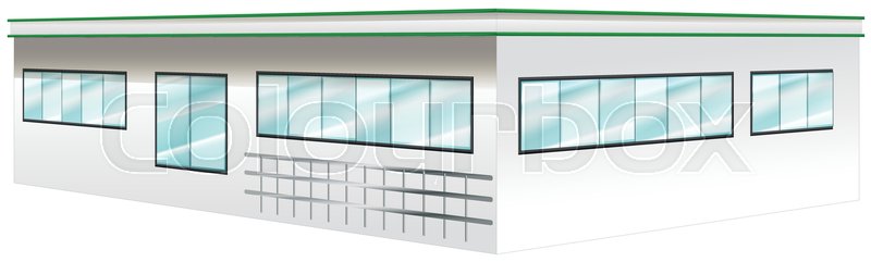 Architecture design for wide building ... | Stock vector | Colourbox