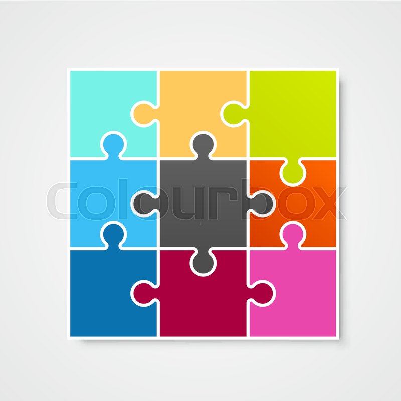 Puzzle frame template, design element ... | Stock vector | Colourbox