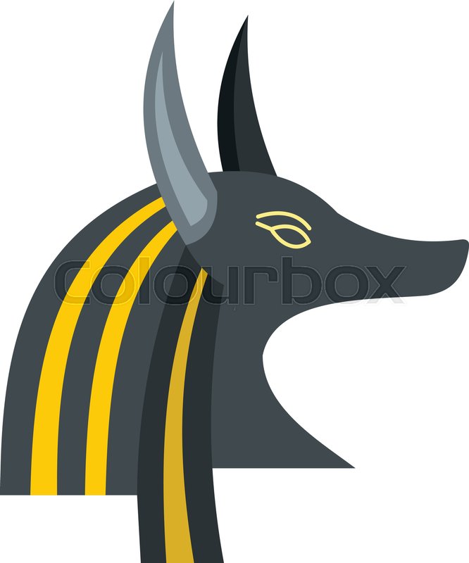 Anubis head icon flat isolated on ... | Stock vector | Colourbox