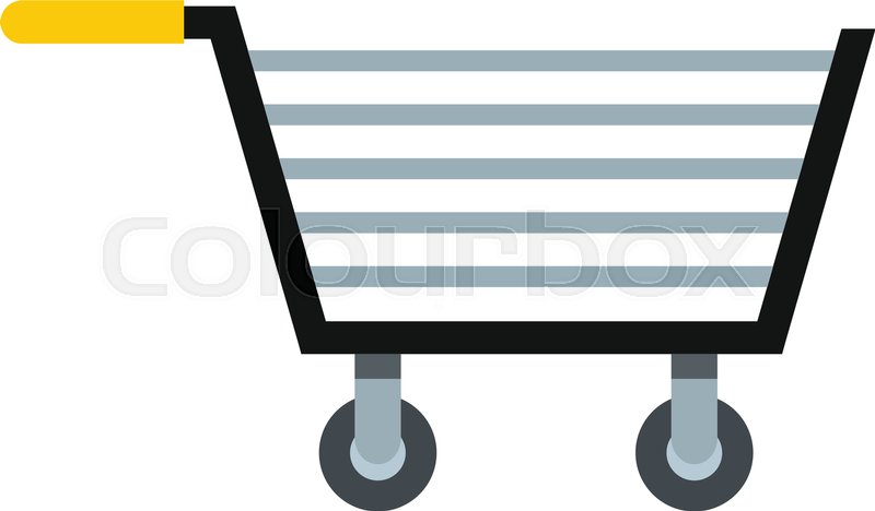 Empty steel trolley icon flat isolated ... | Stock vector | Colourbox