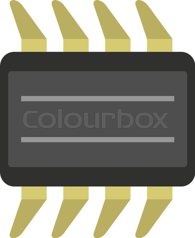 CPU icon flat isolated on white ... | Stock vector | Colourbox