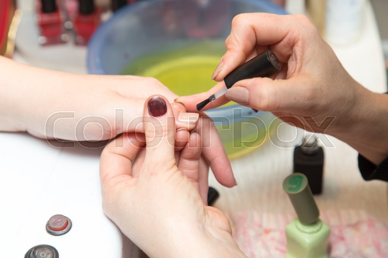 Manicure in a beauty salon . A photo | Stock image | Colourbox