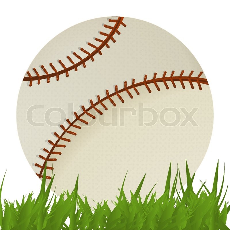 Baseball ball in the grass, isolated ... | Stock vector | Colourbox
