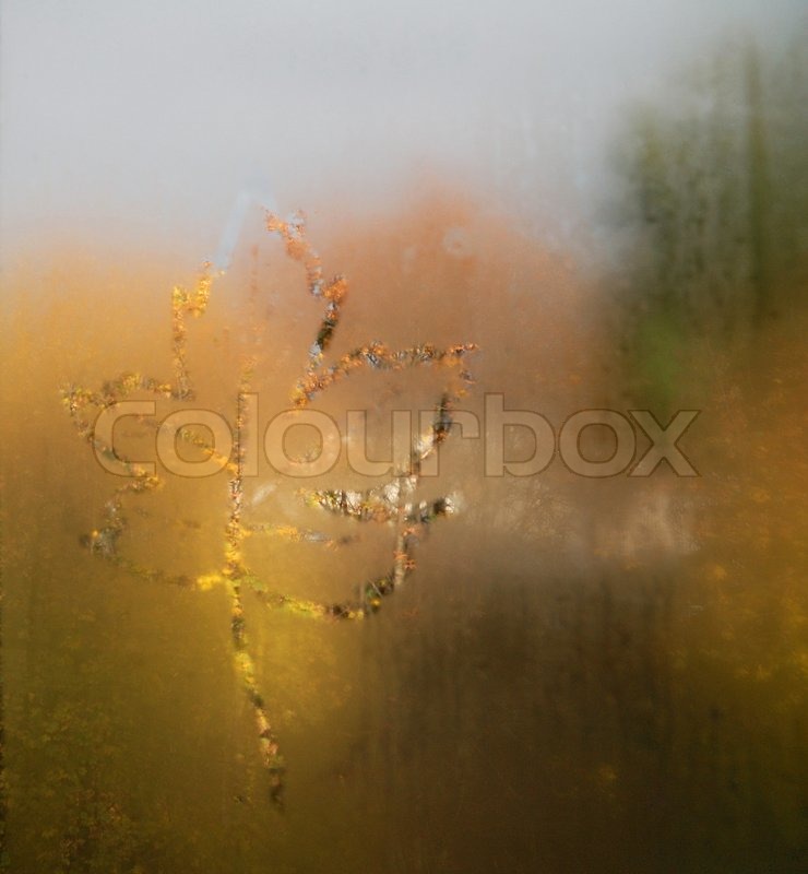 View of fall through dim window glass | Stock image | Colourbox