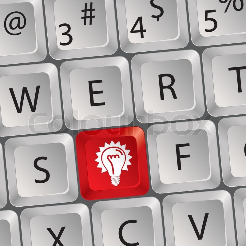 Computer keyboard with a key light ... | Stock vector | Colourbox