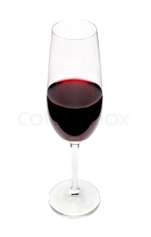 Rotwein im Glas auf weißem Hintergrund | Stock Bild | Colourbox